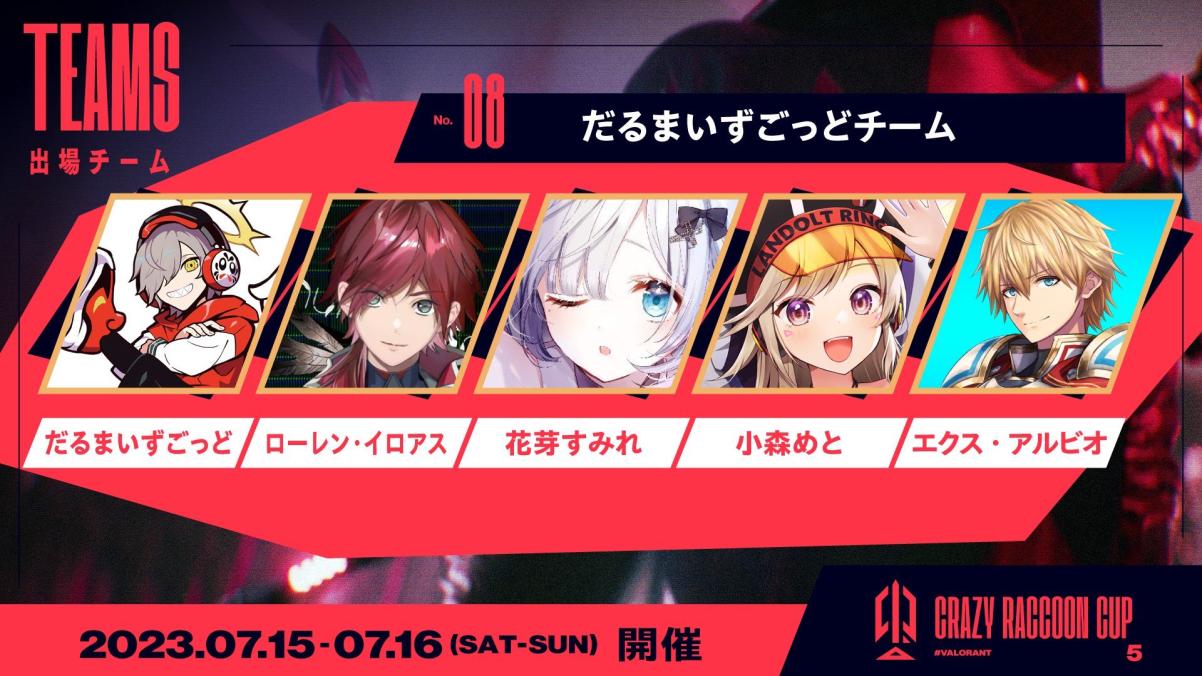 【随時更新】第5回 Crazy Raccoon Cup VALORANT 出場メンバー・チーム ＃CRカップ #VALORANT | デバイセス #ゲーミングデバイス 紹介